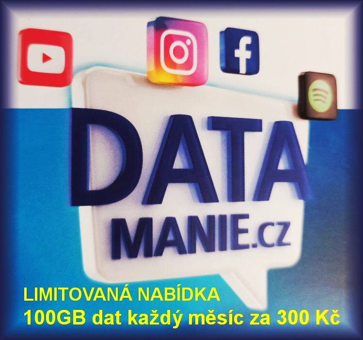 Datamanie O2 SIM karta 100GB dat na měsíc za 300 Kč | O2 |Fotomobil.cz